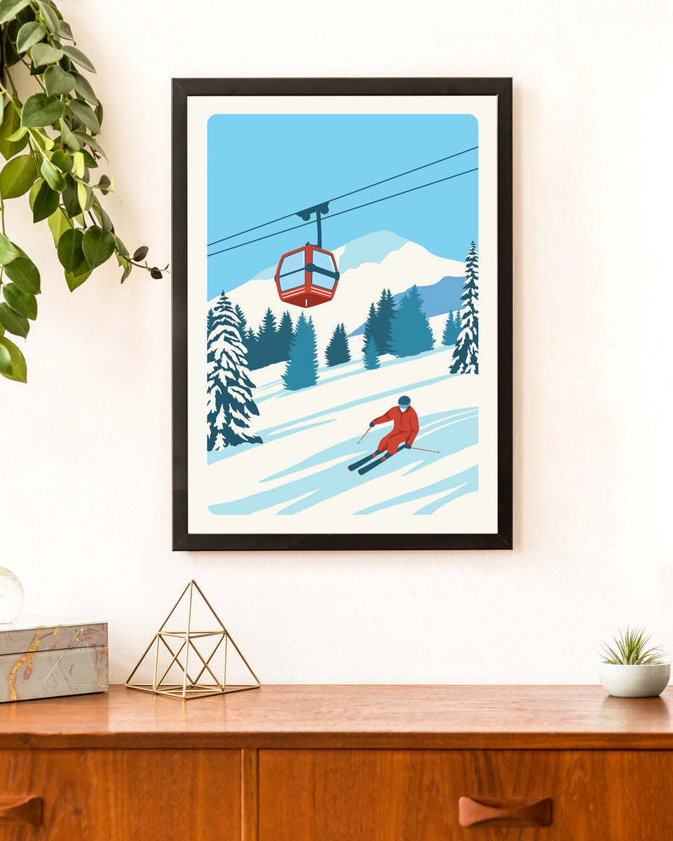 Ski Resort print, Ski poster, Customisable print – Trail Bound Prints